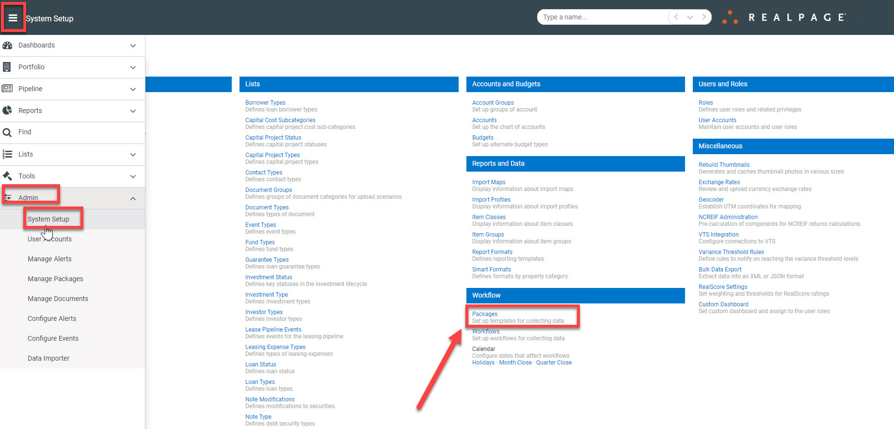 Setting Up Reporting Packages – RealPage AIM